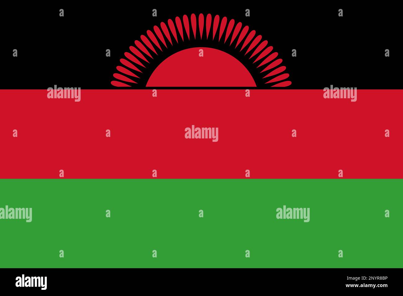 National flag of the Republic of Malawi Stock Photo - Alamy