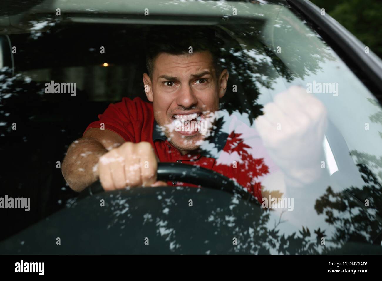 Through windshield accident hi-res stock photography and images - Alamy