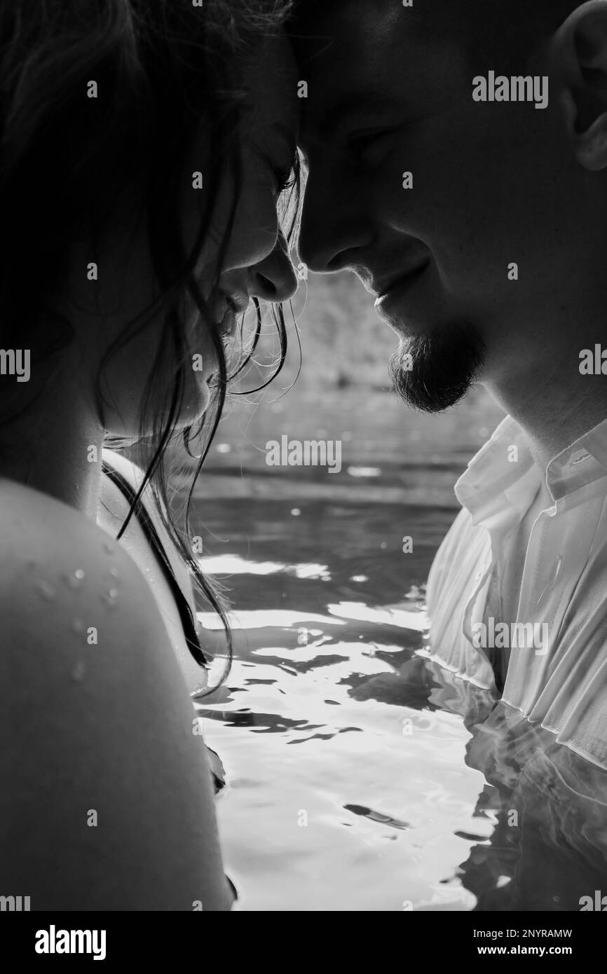 Couple swim Black and White Stock Photos & Images - Alamy