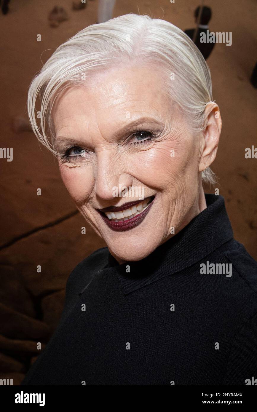 Maye Musk poses before the Off-White Fall/Winter 2023-2024 ready-to ...