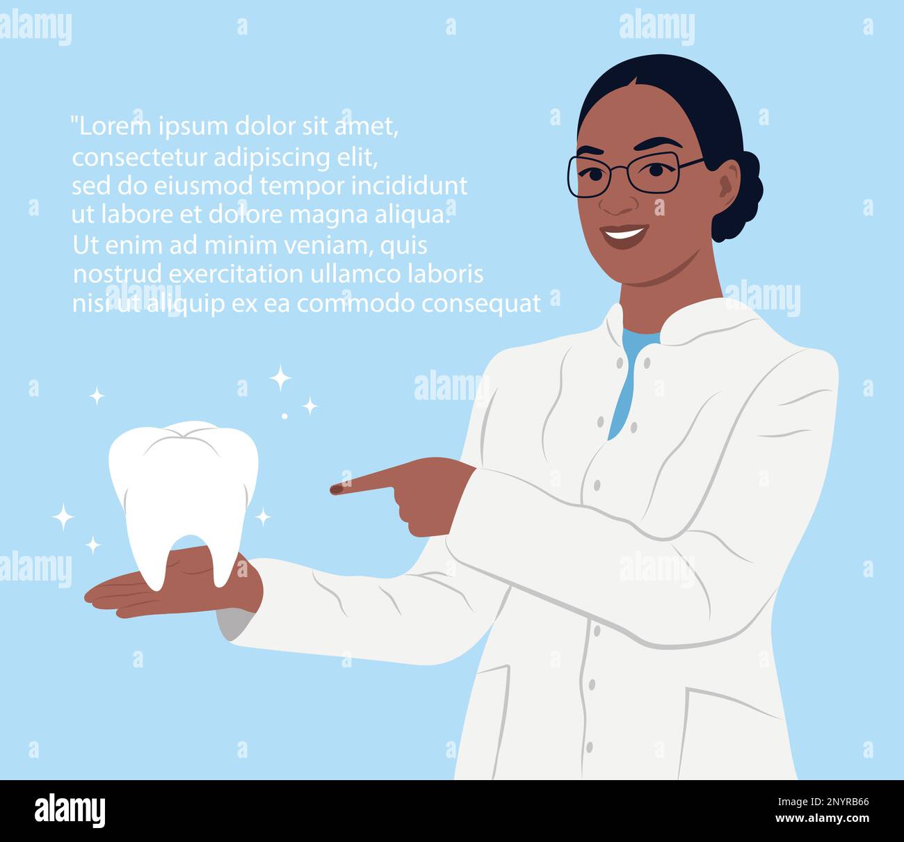 A dentist holds a healthy, shining tooth in the palm of his hand. World ...