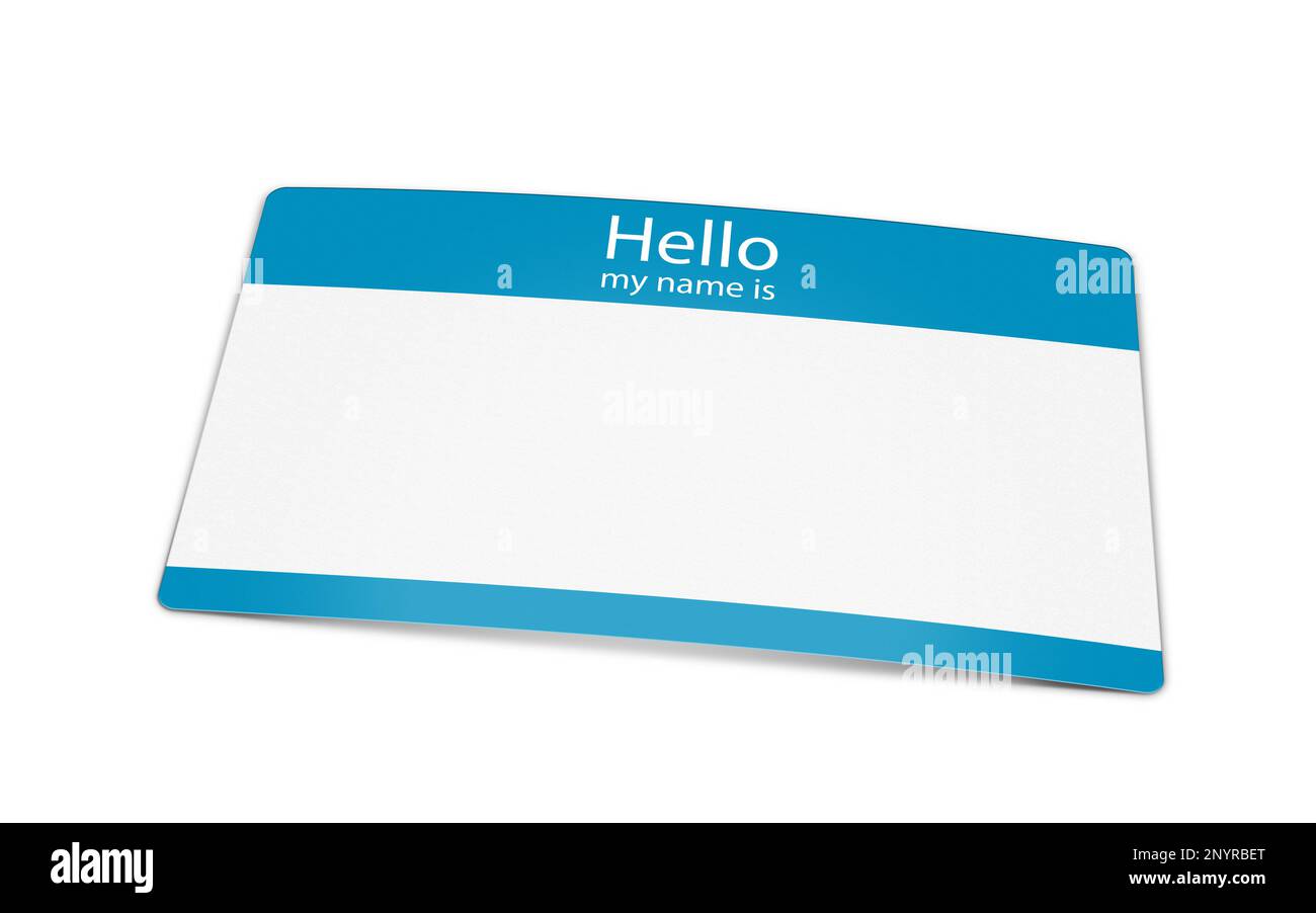 Card with text Hello my name is on white background, illustration ...