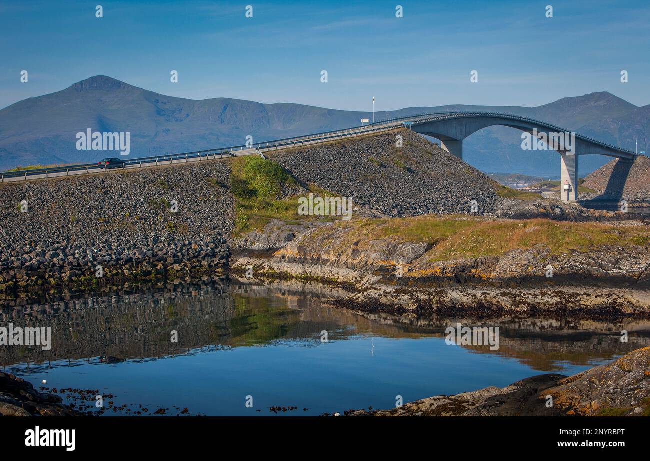 Storseisundet Bridge, in Atlantic Road or Atlanterhavsveien, from Bud ...