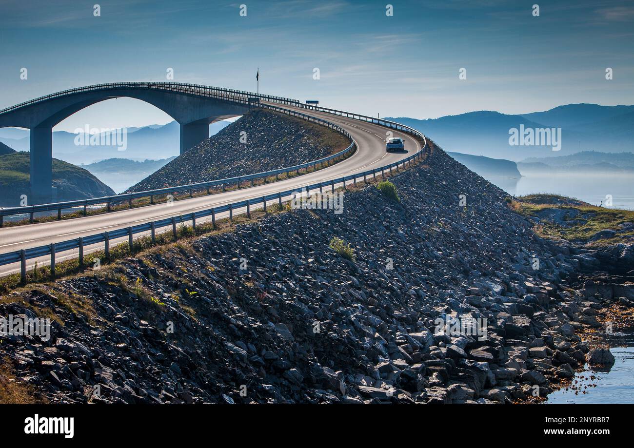 Storseisundet Bridge, in Atlantic Road or Atlanterhavsveien, from Bud ...