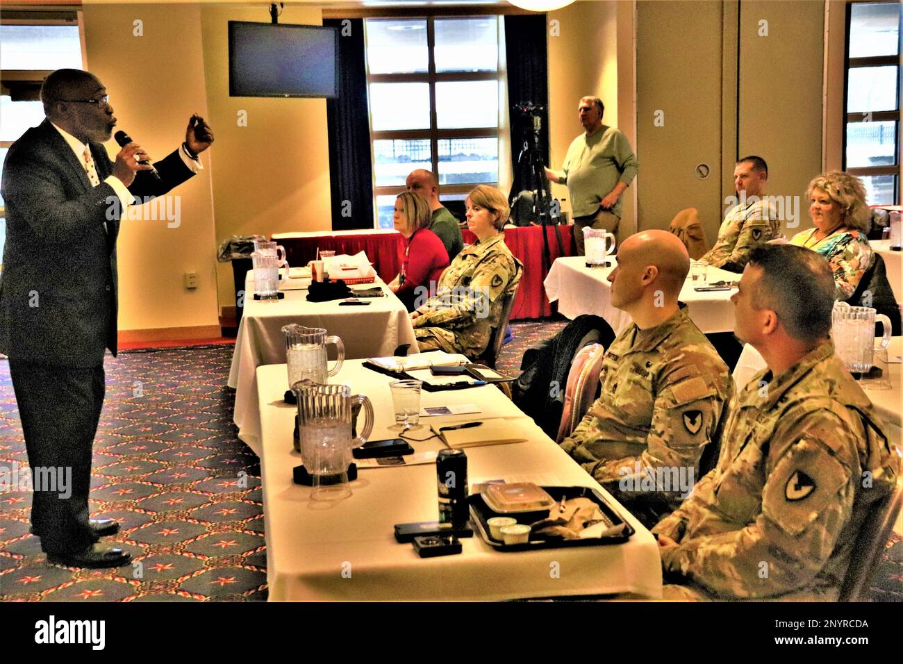 Guest speaker Marcus Gentry gives his presentation about Martin Luther ...