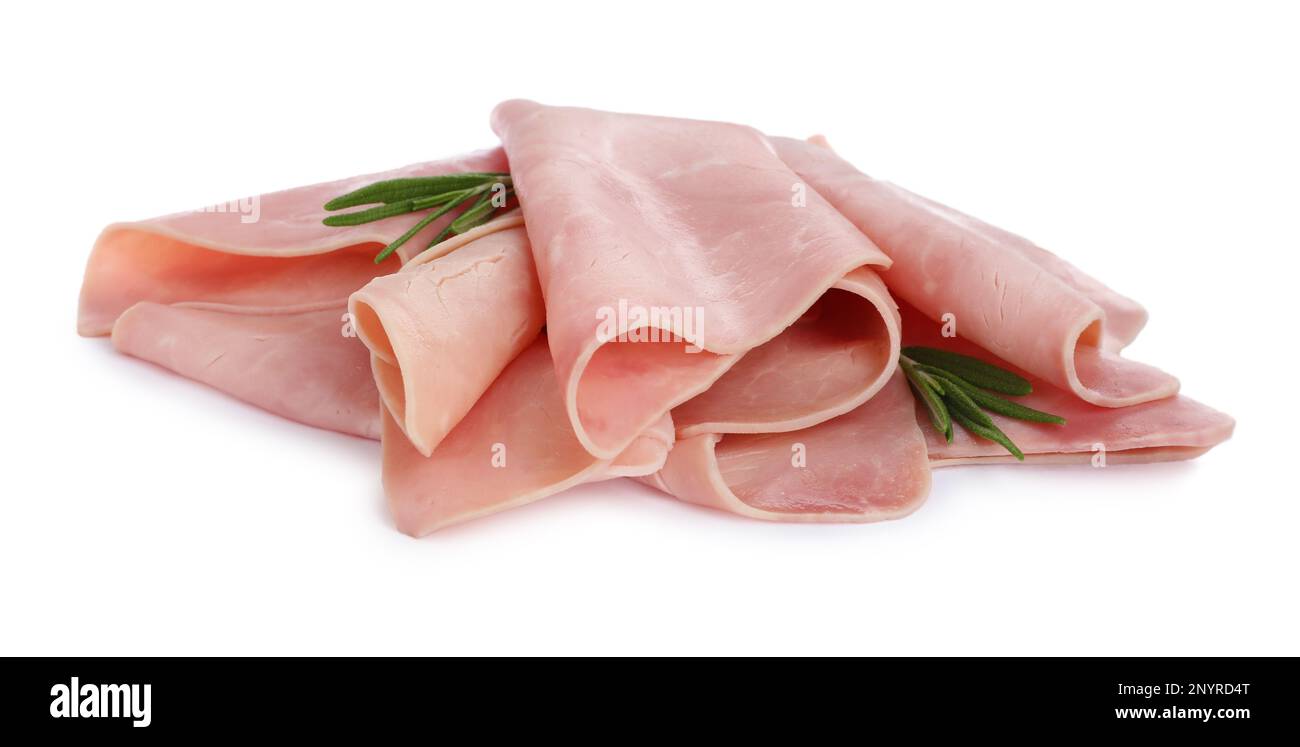Slices ham isolated roast hi-res stock photography and images - Alamy