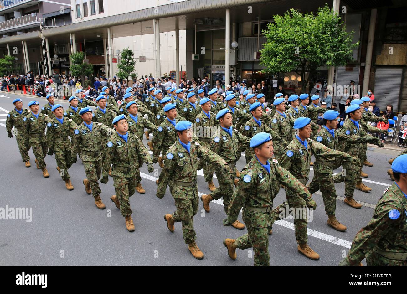 Approximately 100 members of Japanese Ground Self-Defense Force (JGSDF ...
