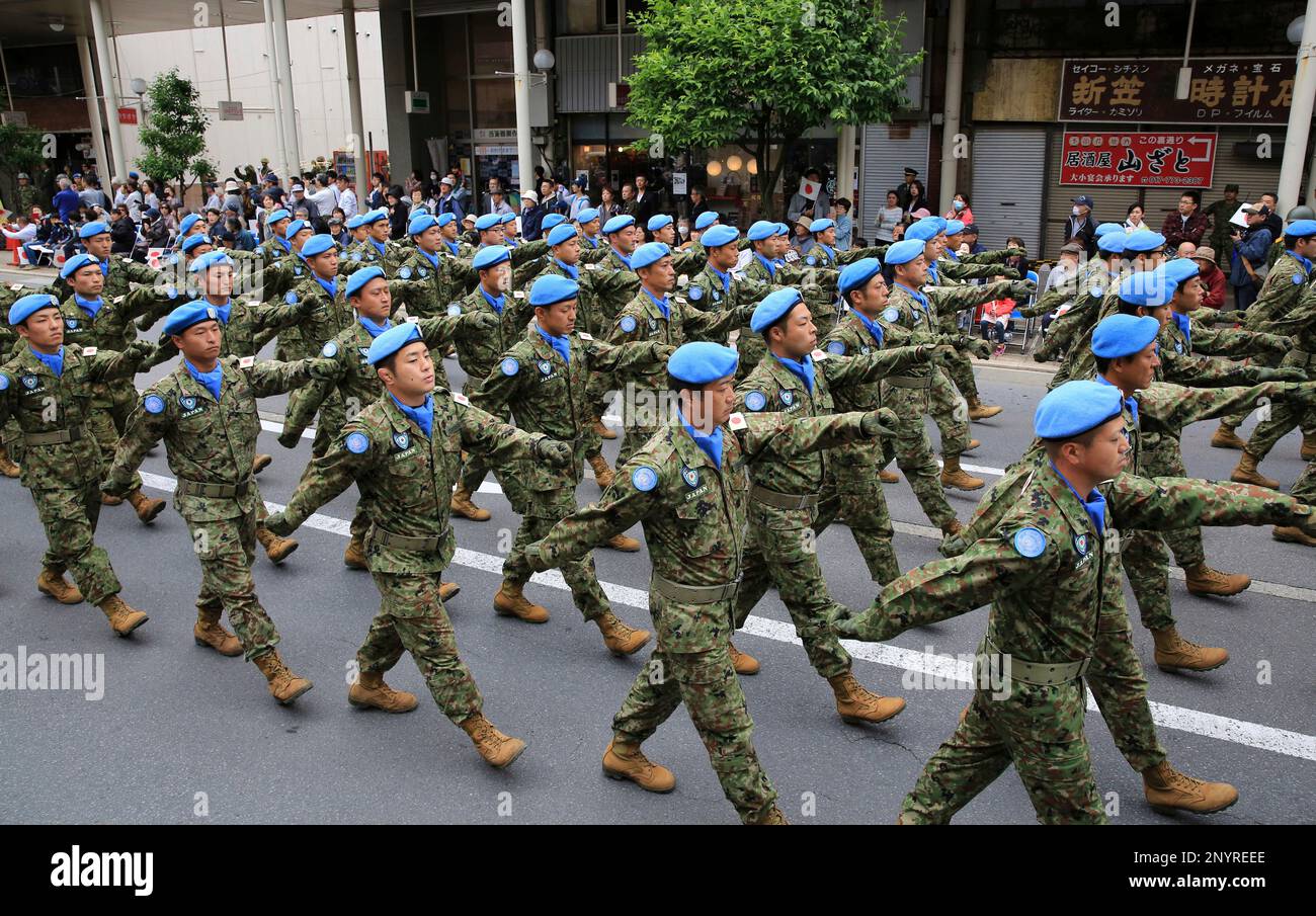 Approximately 100 members of Japanese Ground Self-Defense Force (JGSDF ...