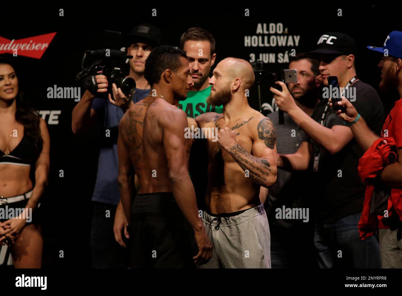 Iuri Alcantara Marajo, Brian Kelleher during a look at UFC 212, held at ...
