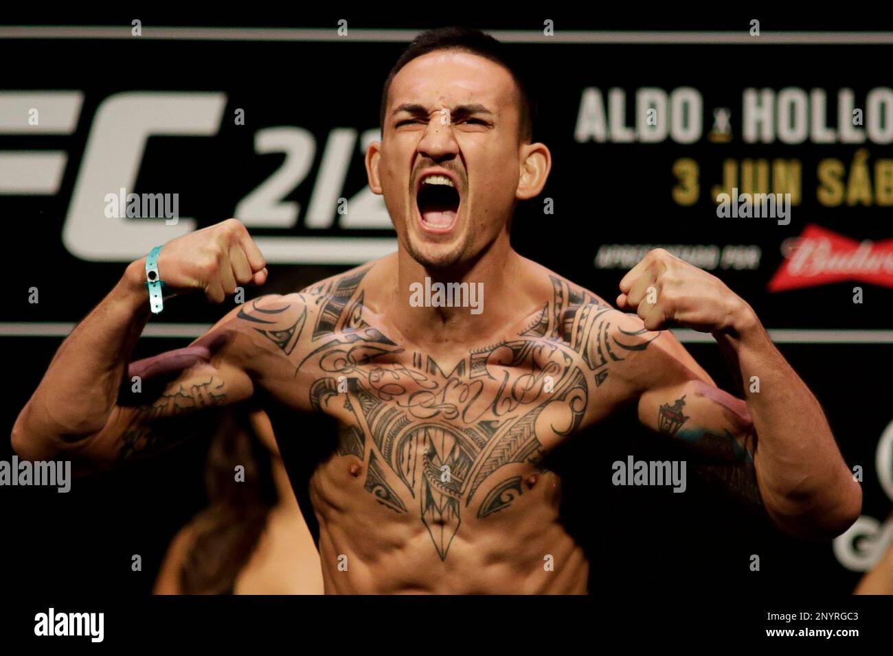 Max Holloway during weigh-in and facing UFC 212, held at Jeunesse Arena ...