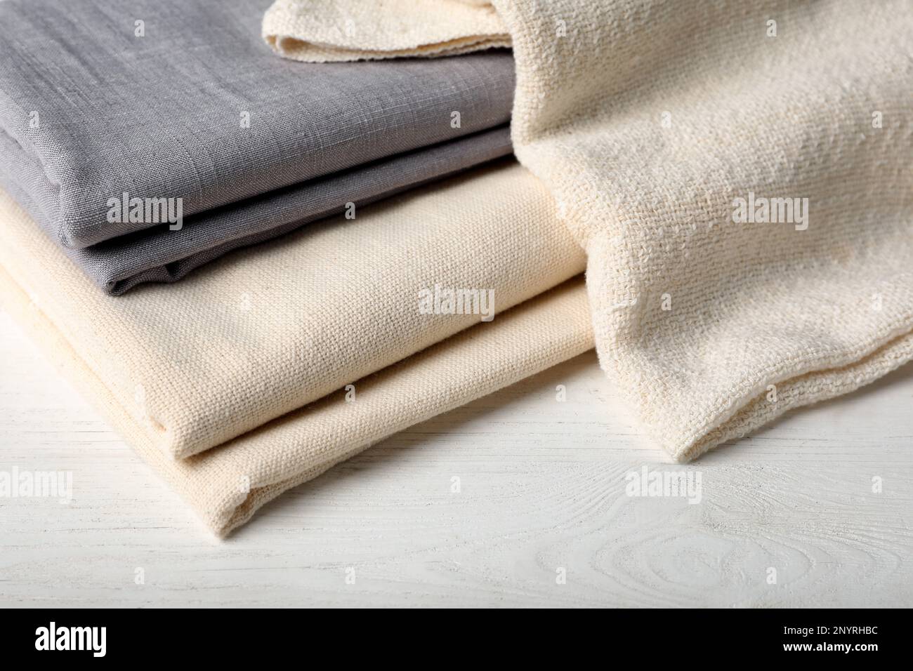 Stack of table cloths hi-res stock photography and images - Alamy