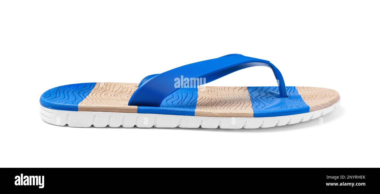 Single bright flip flop isolated on white Stock Photo - Alamy