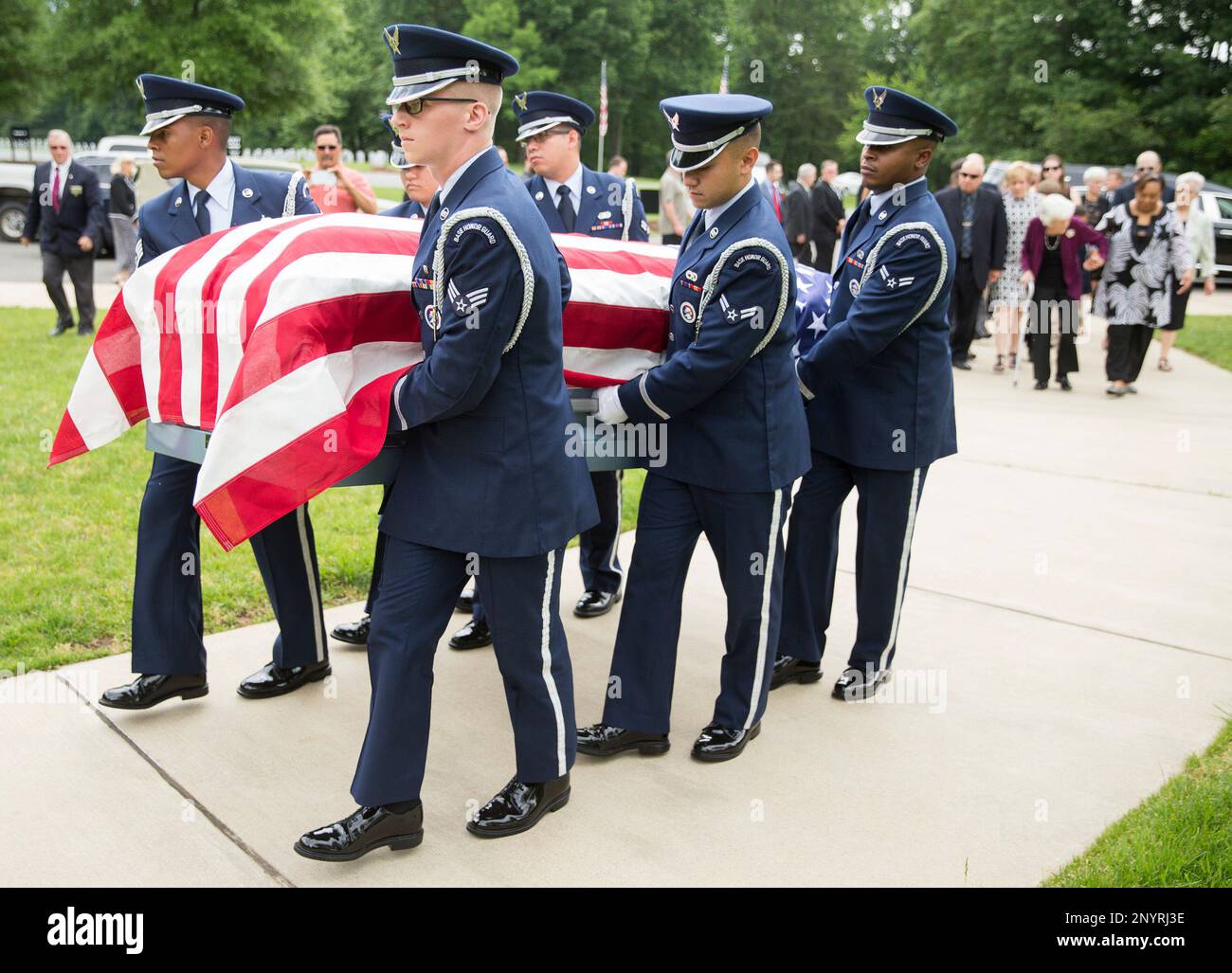 Members of the Base Honor Guard from Joint Base Andrews conduct a full ...