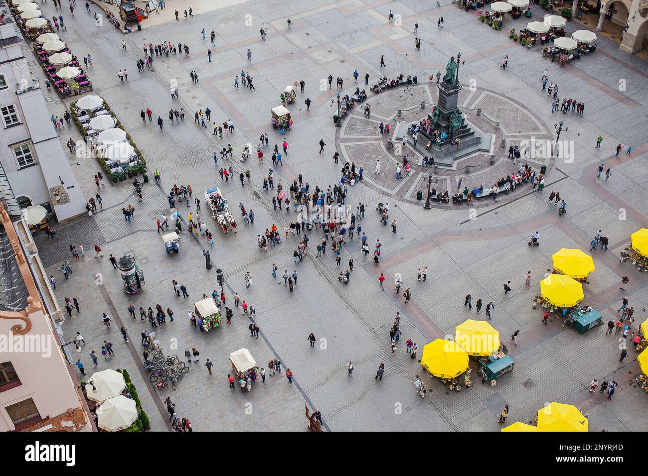 Main Market Square Rynek Glowny, from St Mary's Basilica, Kraków ...