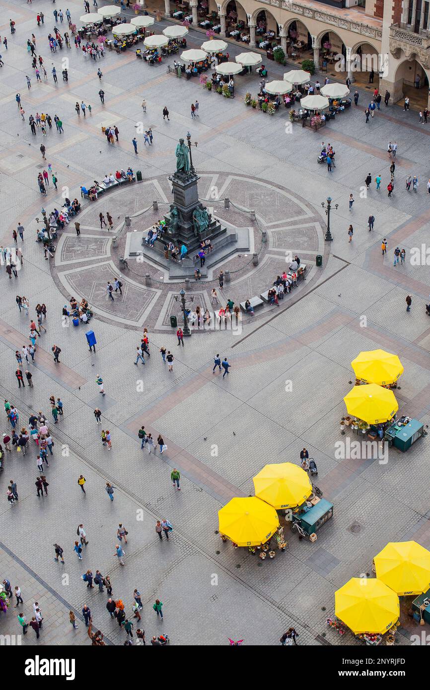Main Market Square Rynek Glowny, from St Mary's Basilica, Kraków ...