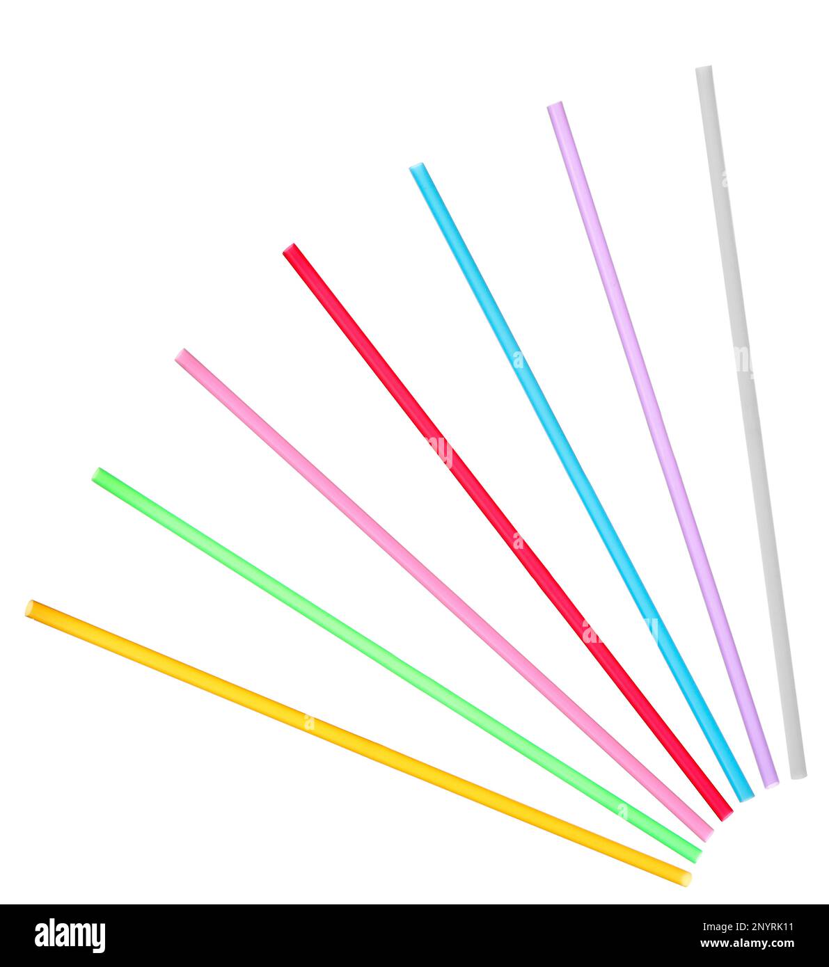 Set with different straws for drinks on white background Stock Photo ...