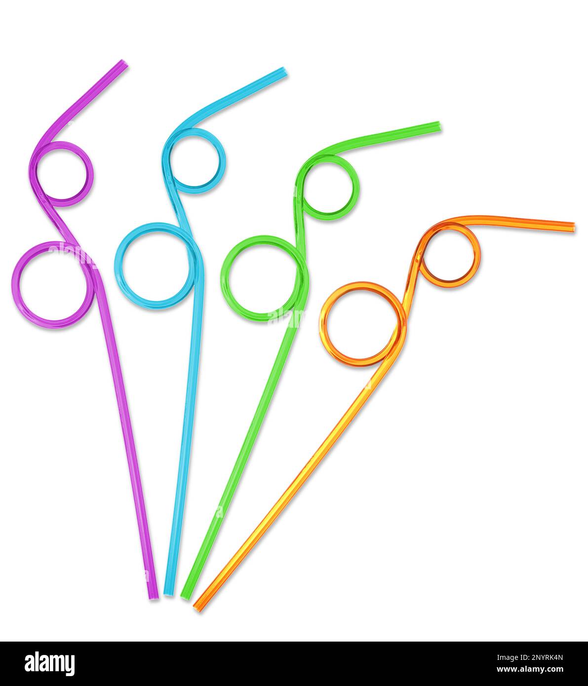 Set with different straws for drinks on white background Stock Photo ...