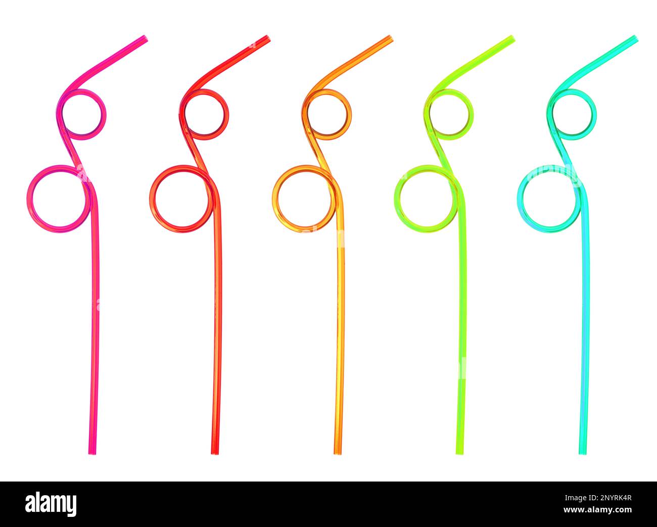 Set with different straws for drinks on white background Stock Photo ...