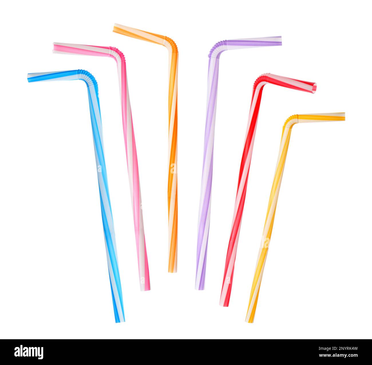 Set with different straws for drinks on white background Stock Photo ...