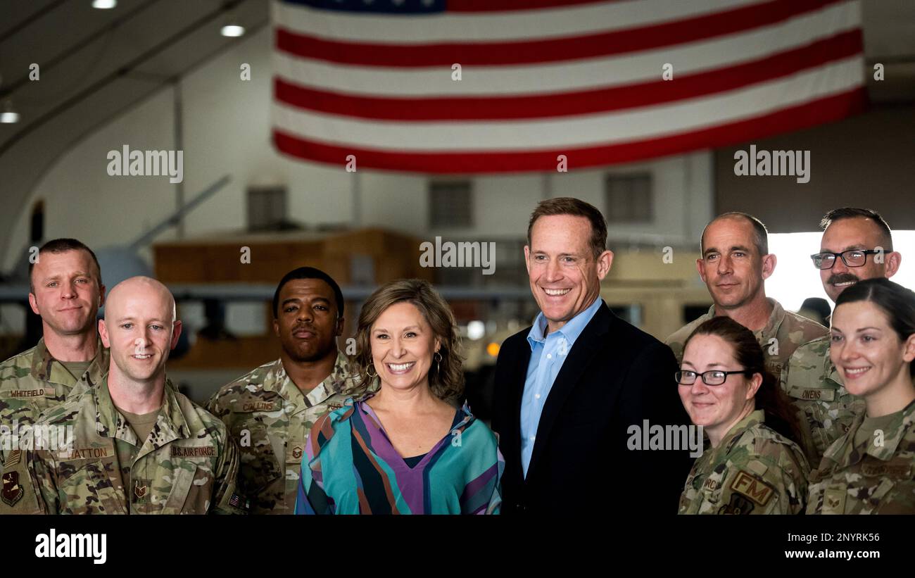 U.S. Sen. Ted Budd of North Carolina poses with his wife, Amy Kate ...