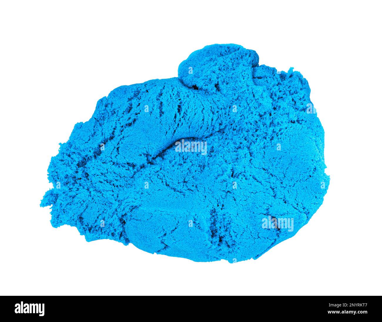 Pile of blue kinetic sand on white background, top view Stock Photo - Alamy