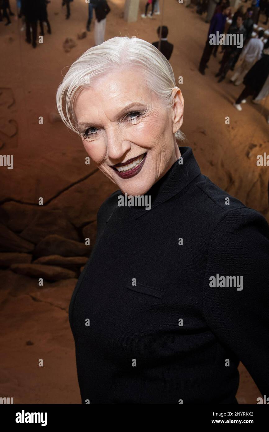 Maye Musk poses before the Off-White Fall/Winter 2023-2024 ready-to ...