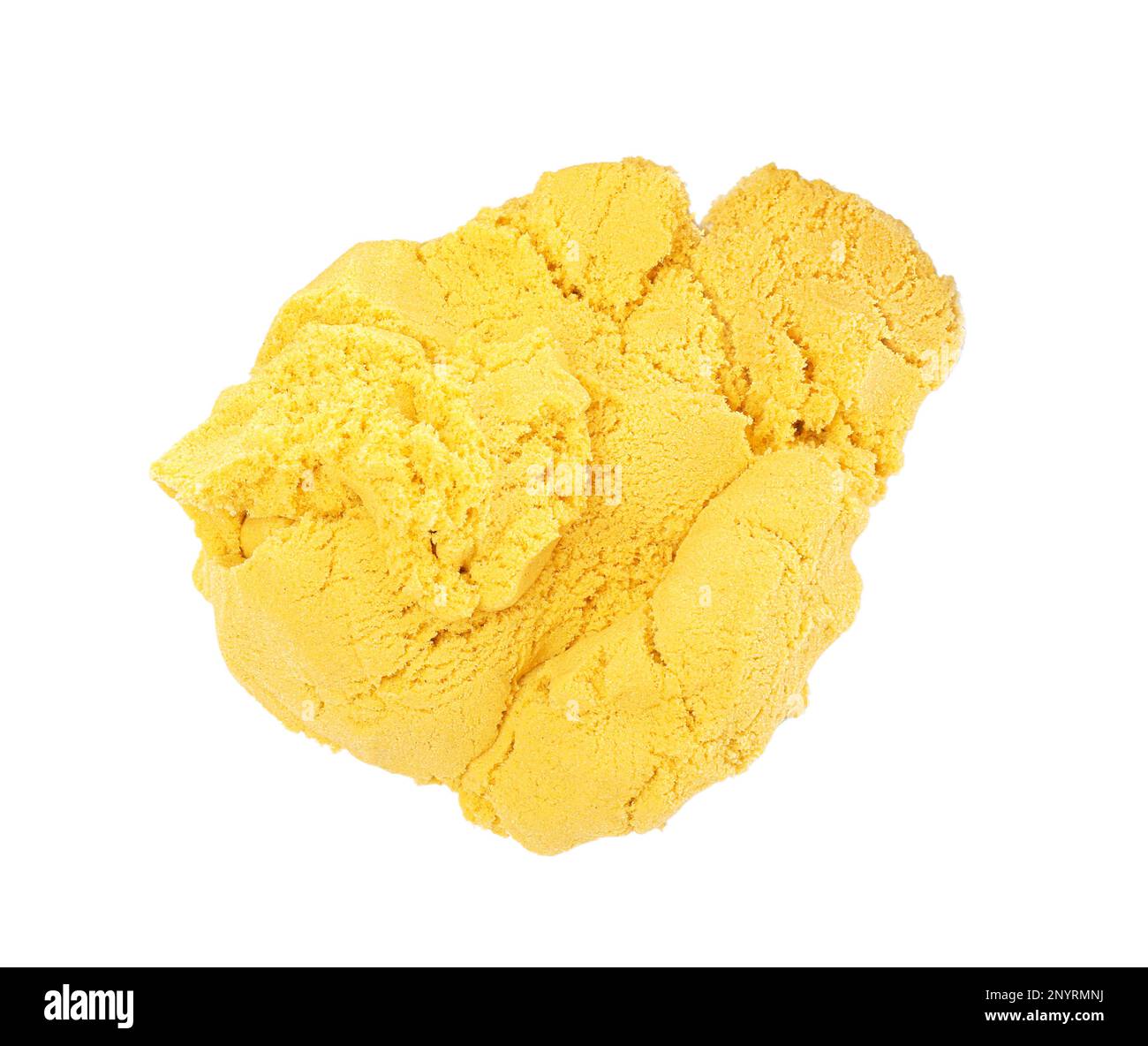 Pile of yellow kinetic sand on white background, top view Stock Photo ...