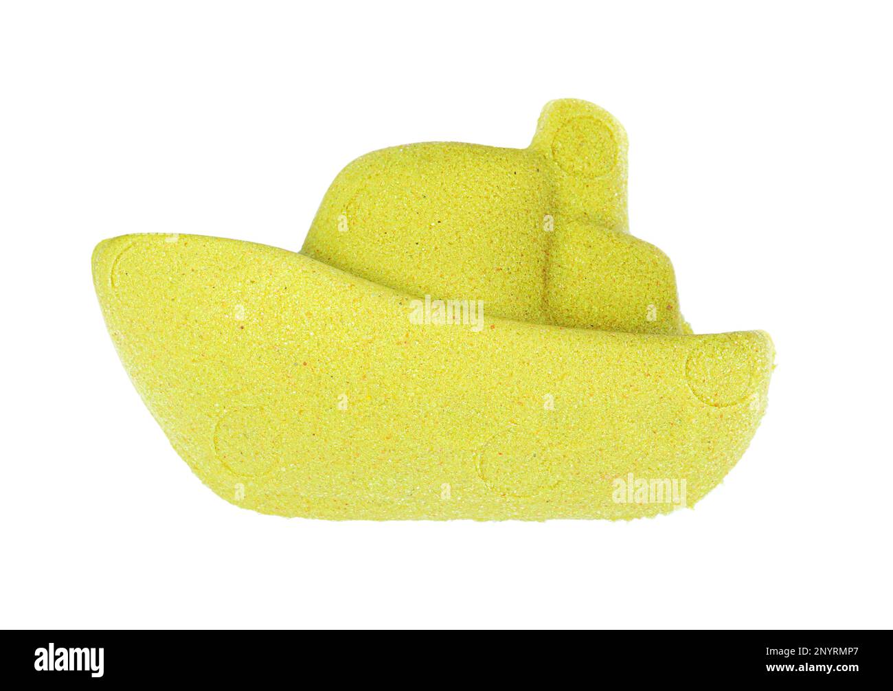 Ship made of kinetic sand on white background, top view Stock Photo - Alamy