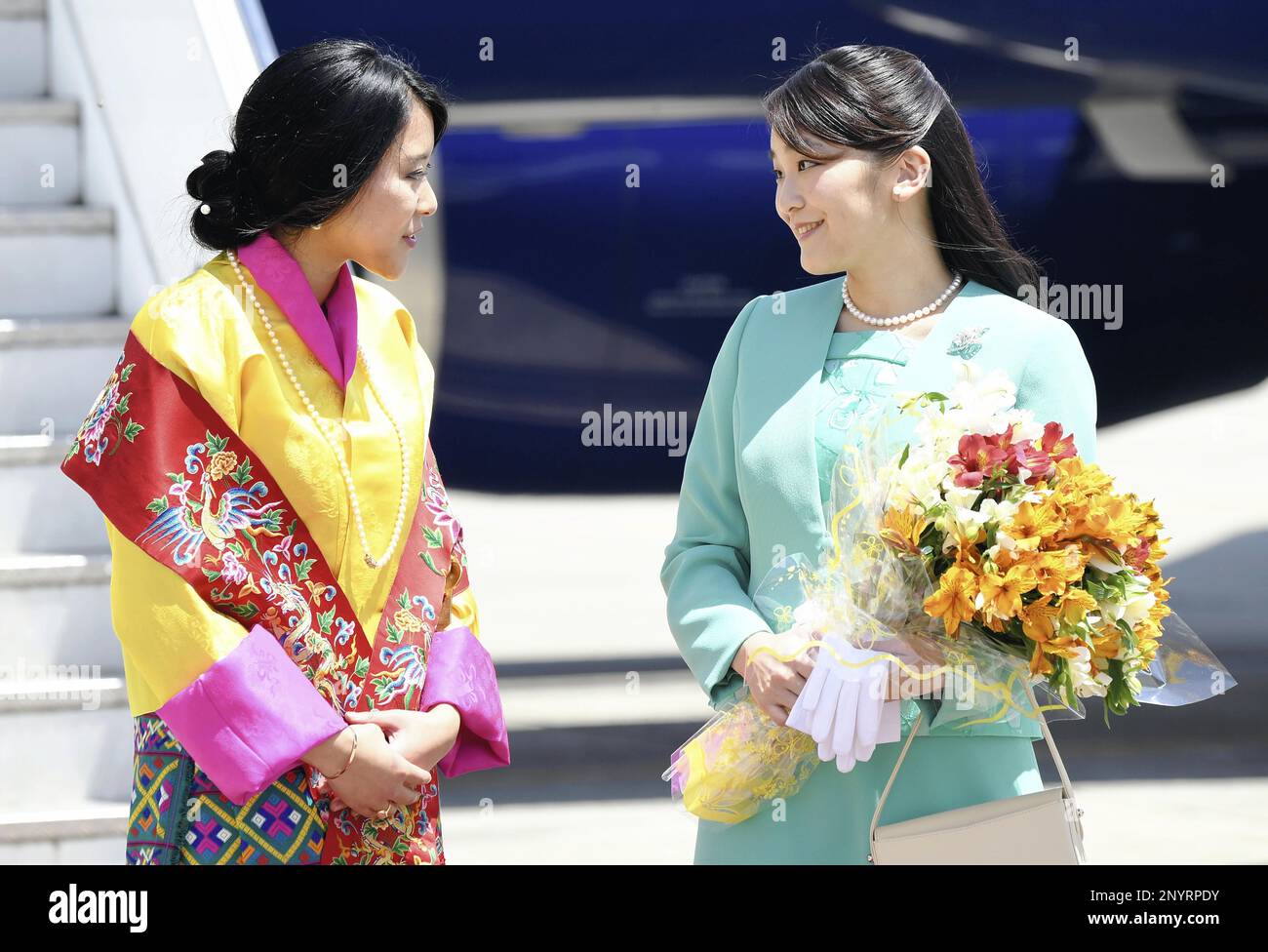 Japan’s Princess Mako (R), granddaughter of Emperor Akihito arrives at ...