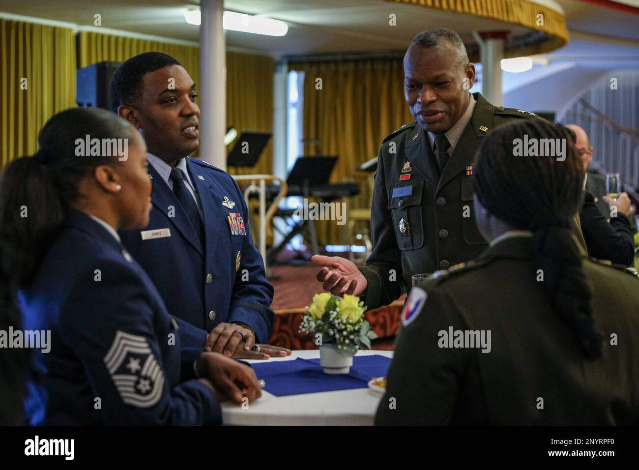 U.S. Army Maj. Gen. James Smith, commanding general, 21st Theater Sustainment Command, center ...