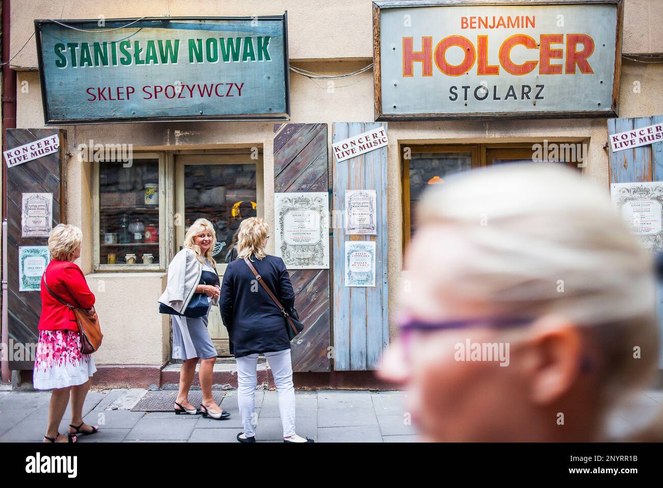 Old, Jewish shop signs in Szeroka street, at the historical Jewish ...