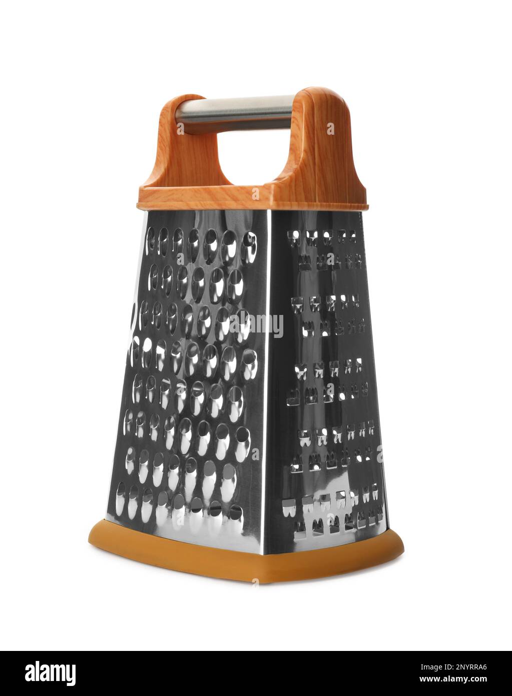 Stainless steel grater on white background. Kitchen utensil Stock Photo ...