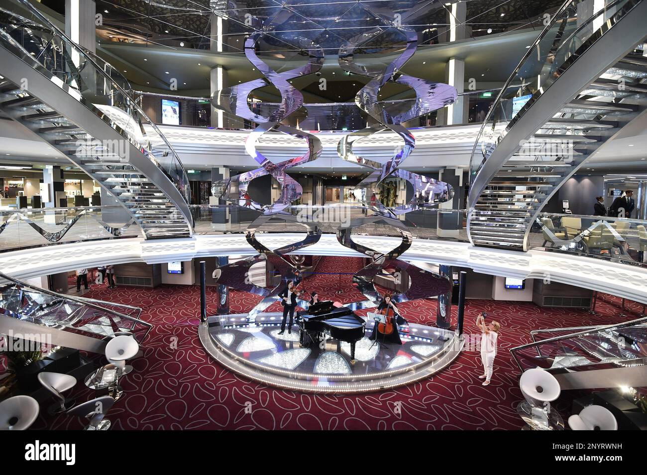 Interior view of the MSC Meraviglia cruise ship during the delivery ...
