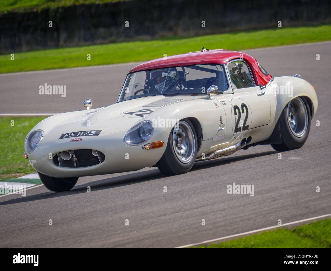 Jenson Button racing in a 1963 Jaguar E-type lightweight at the ...