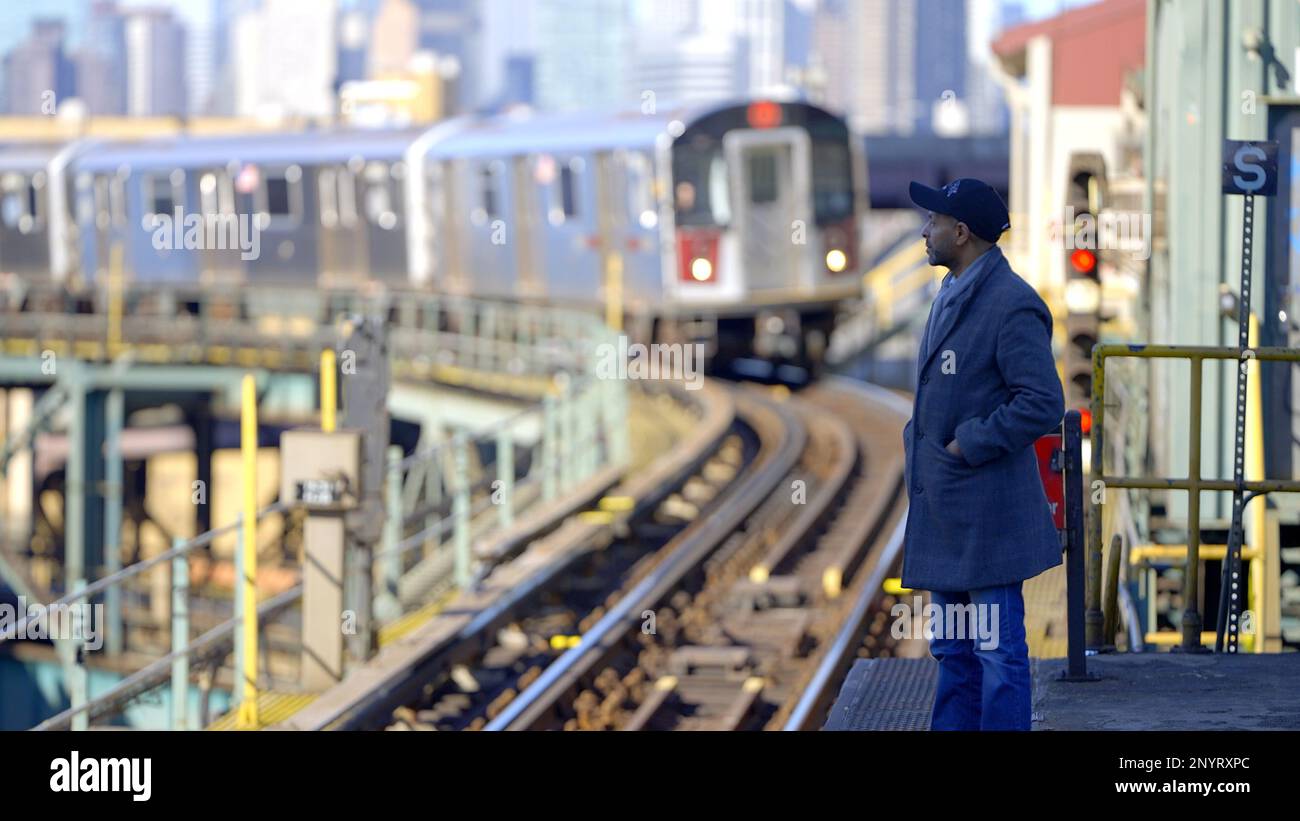 Train arriving at a subway station in New York - street photography ...