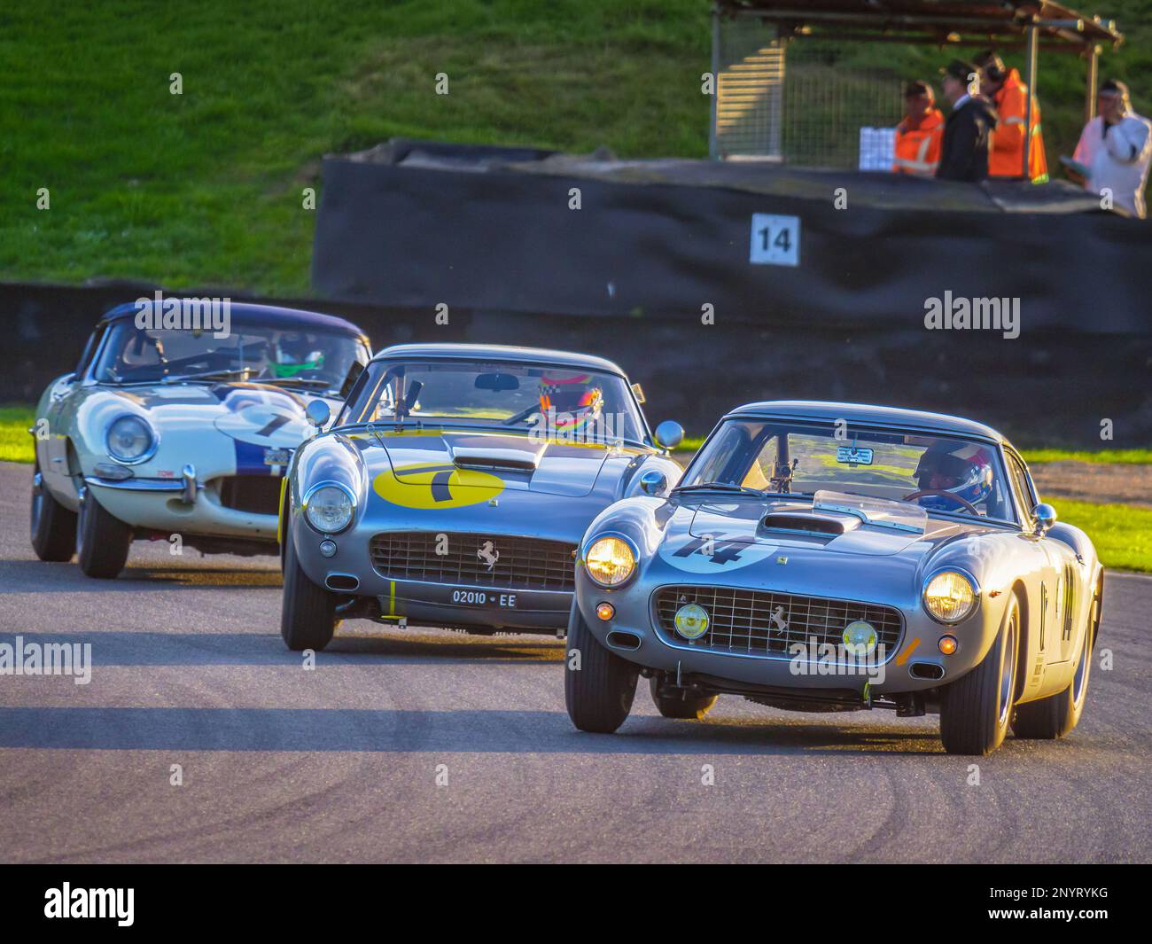 1961 Ferrari 250 GT SWB/C and 1960 Ferrari 250 GT SWB/C racing at the ...