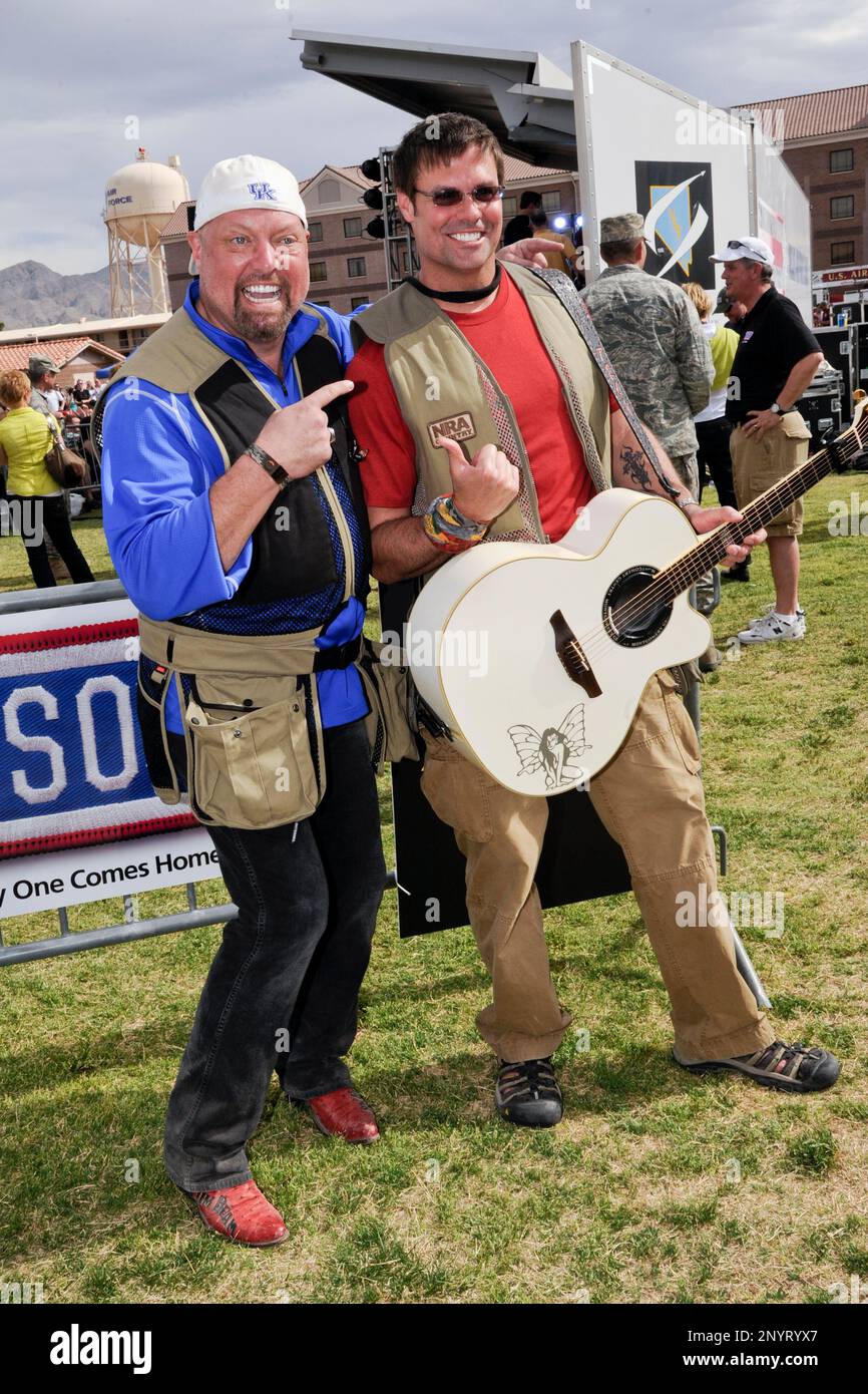 Eddie Montgomery and Troy Gentry of Montgomery Gentry backstage during ...