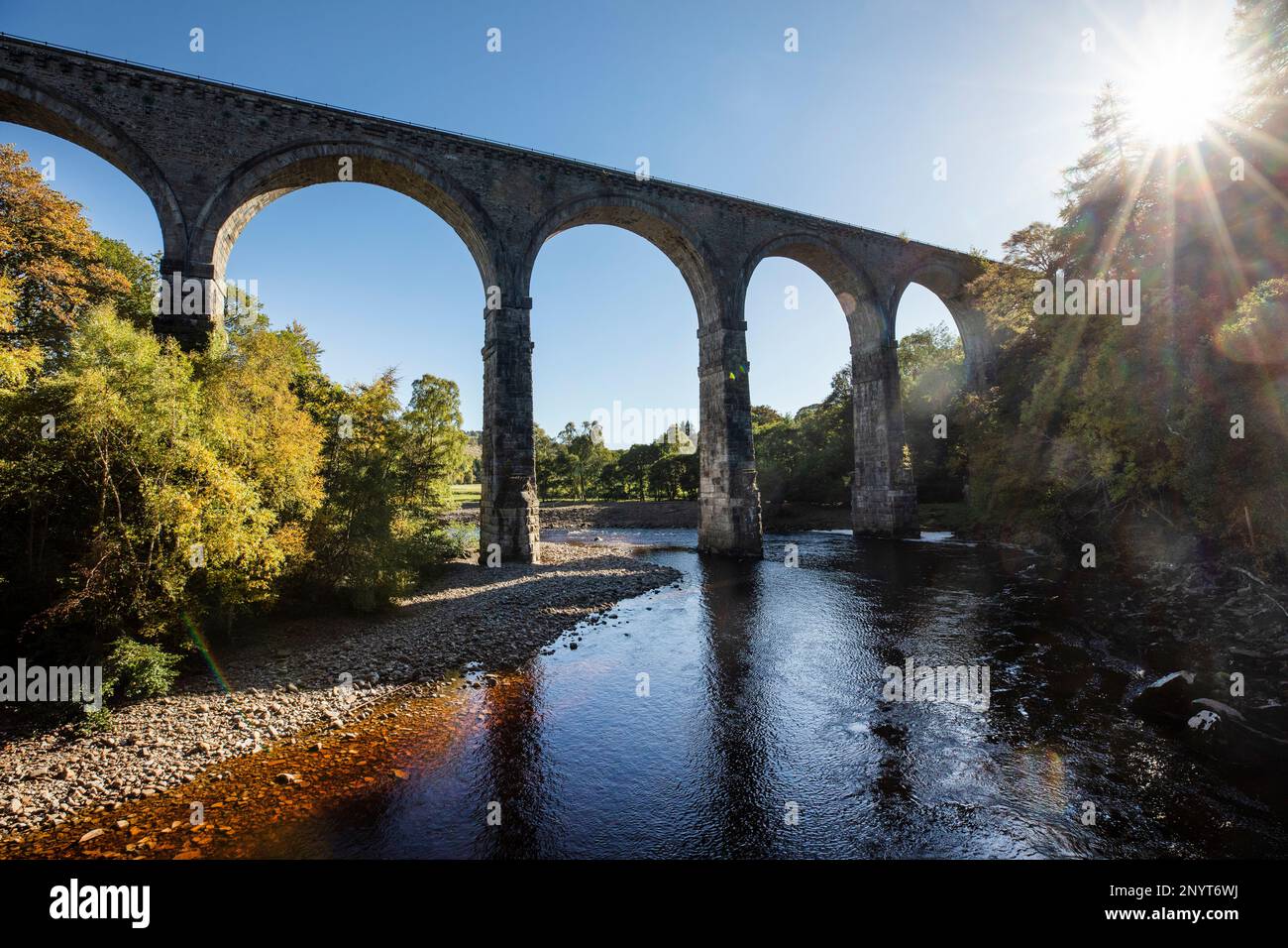 Lambley Railway Viaduct crossing the River South Tyne in Northumberland ...