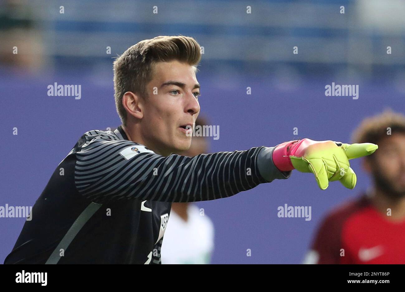 U.S. goalkeeper Jonathan Klinsmann commands in the second half of the ...