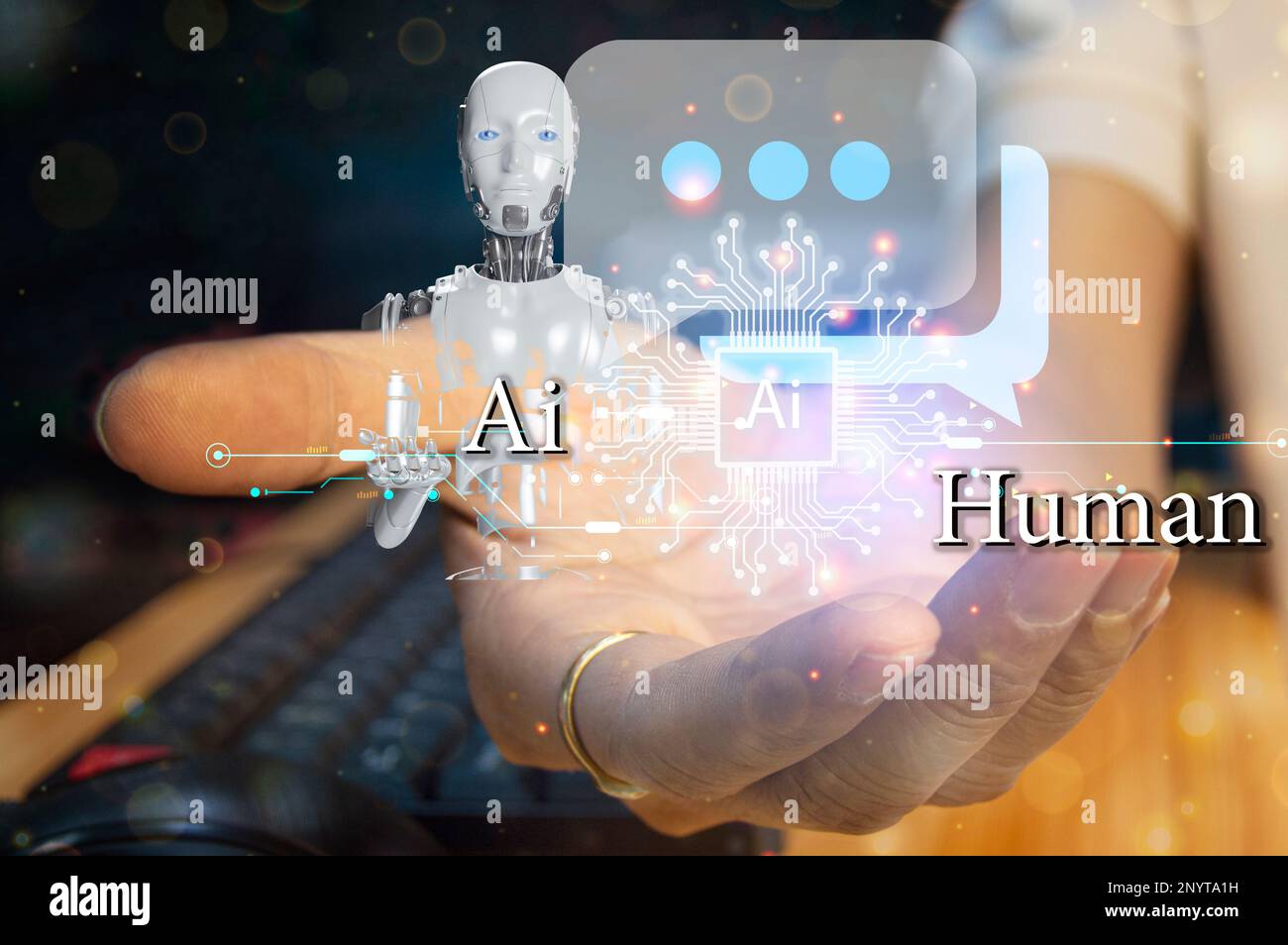 Conceptually, an AI chatbot or artificial intelligence that can naturally communicate through ...