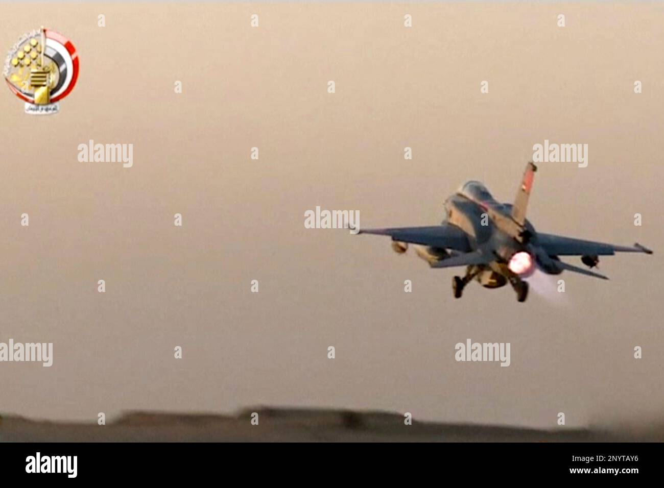 In this still image taken from video provided by the Egyptian military ...