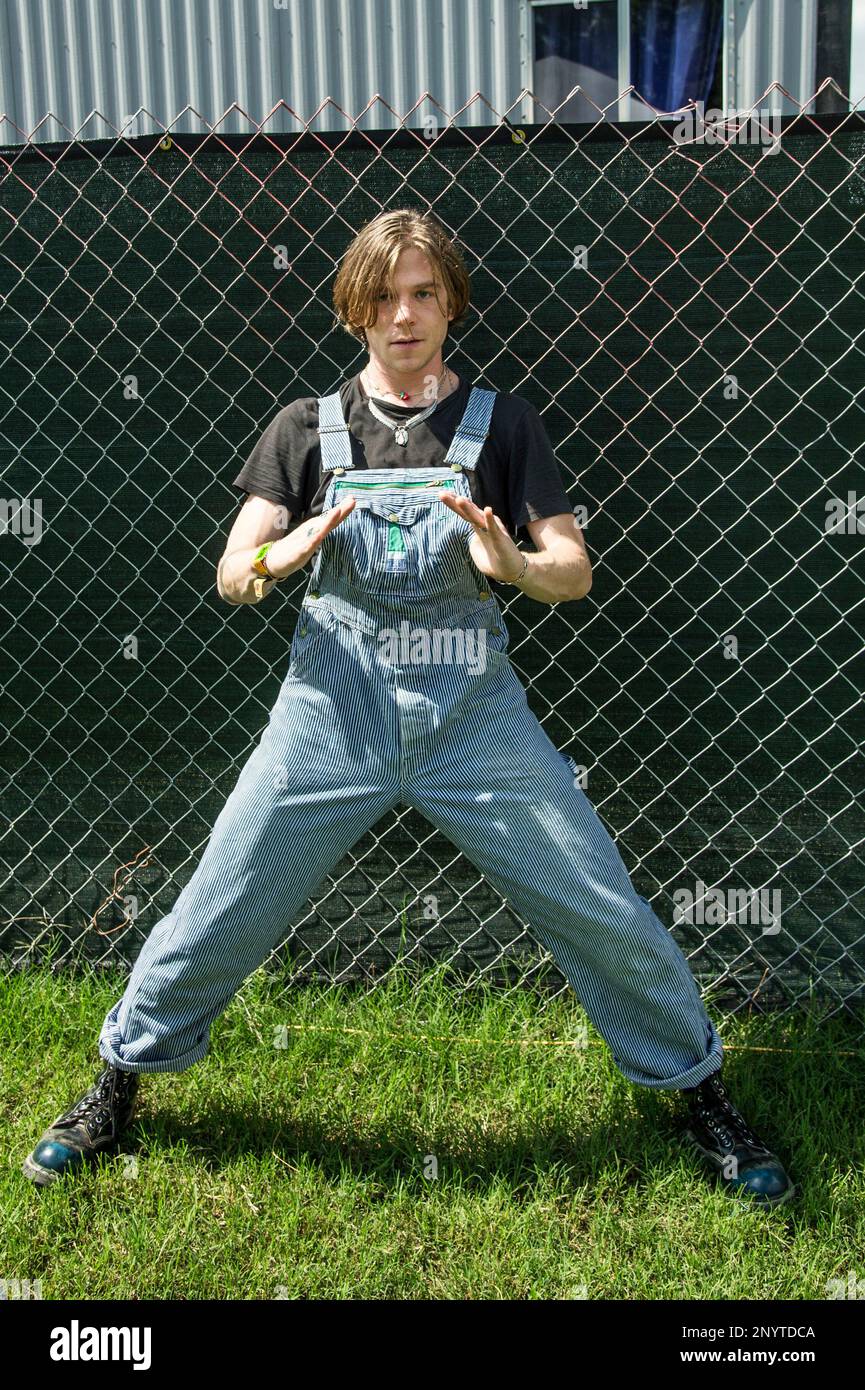 Daniel Tichenor of Cage The Elephant poses at the 2015 Bonnaroo Music ...