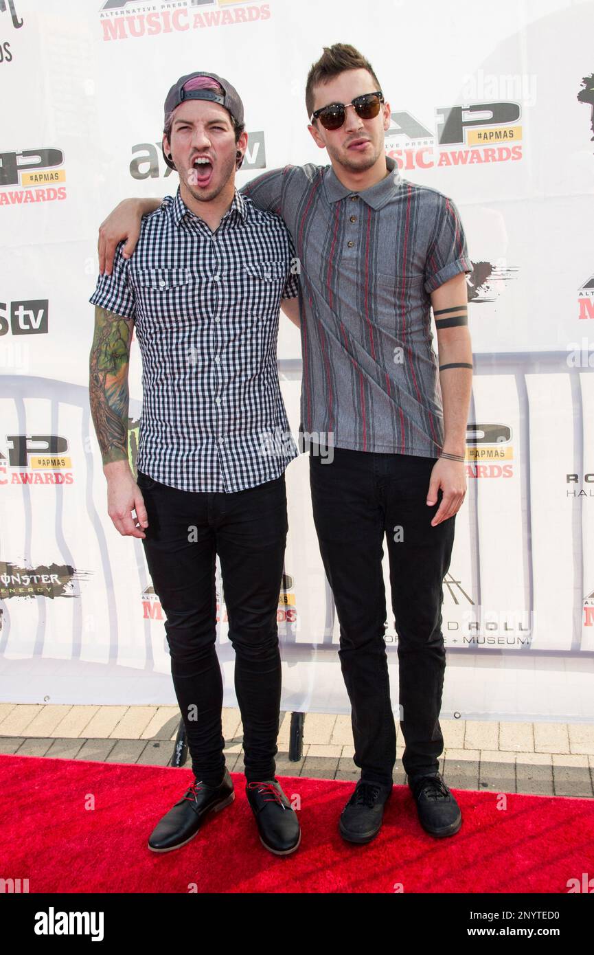 Tyler Joseph and Josh Dun of twenty one pilots attend the 2014 AP Music ...