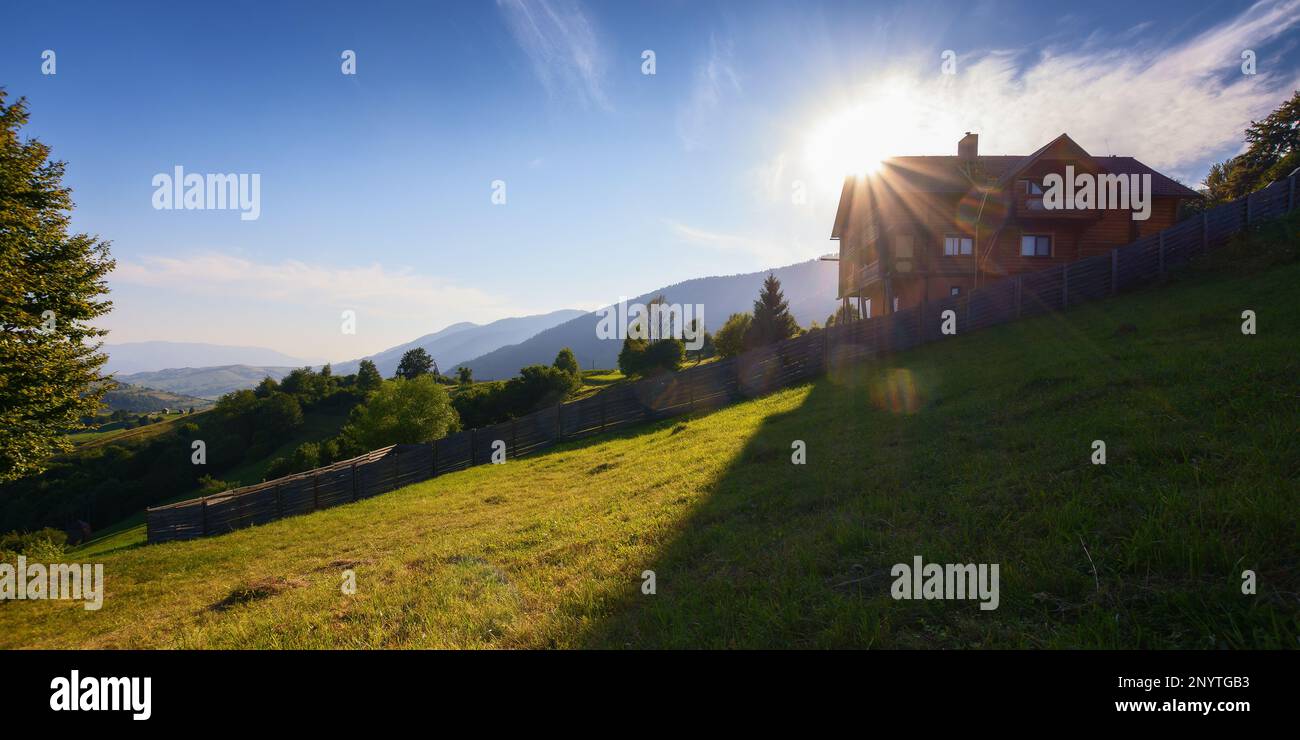 fresh morning and peacefulness of the rural mountain landscape. scenery ...