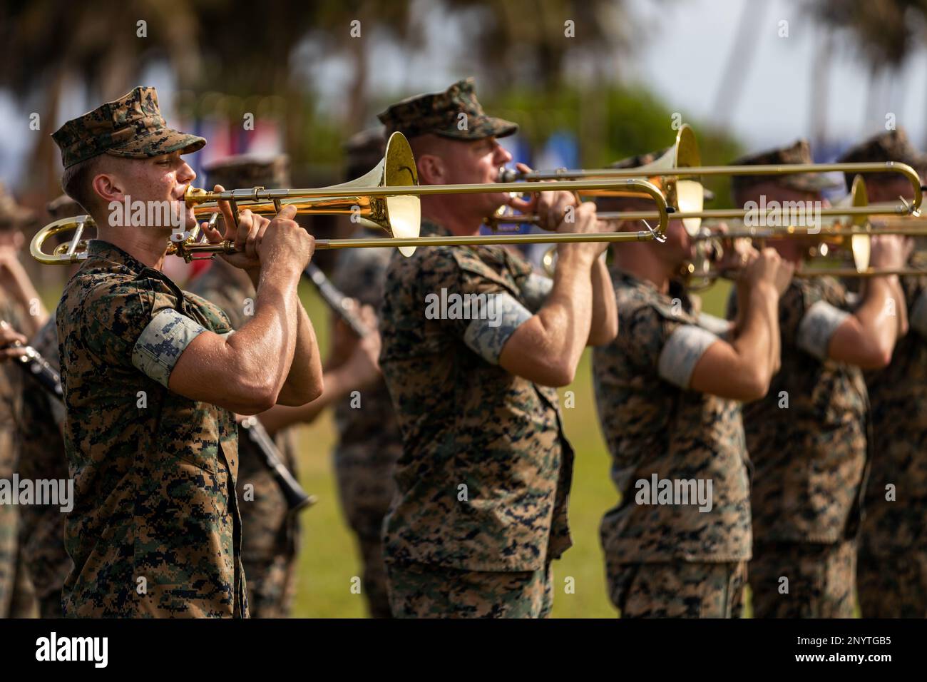 U.S. Marines with Marine Corps Forces Pacific Band perform for ...