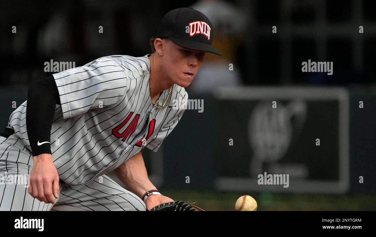 UNLV infielder Andrew Kirchner (9) during an NCAA baseball game against ...