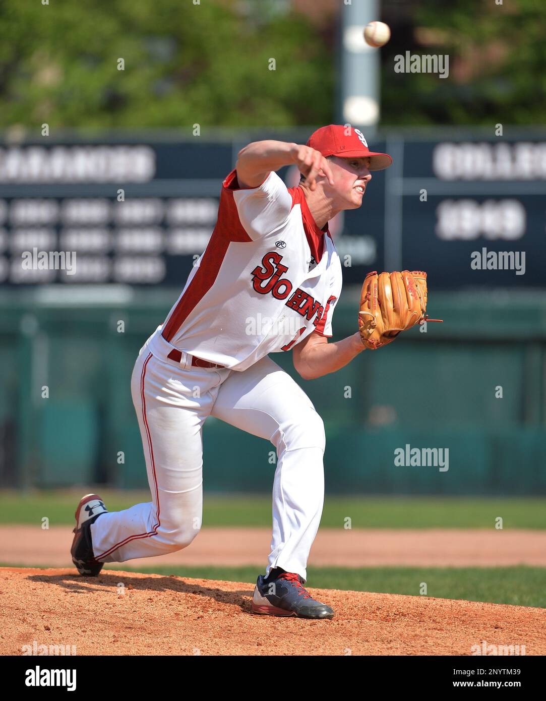 St. John's University Redstorm pitcher Matt Messier (18) during game ...
