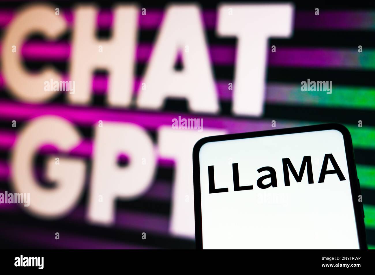 In this photo illustration, the LLaMA (Large Language Model Meta AI ...