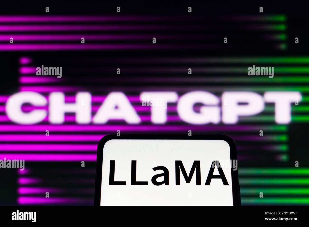In this photo illustration, the LLaMA (Large Language Model Meta AI ...