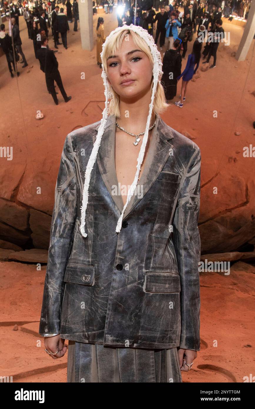 Mia Regan poses before the Off-White Fall/Winter 2023-2024 ready-to ...